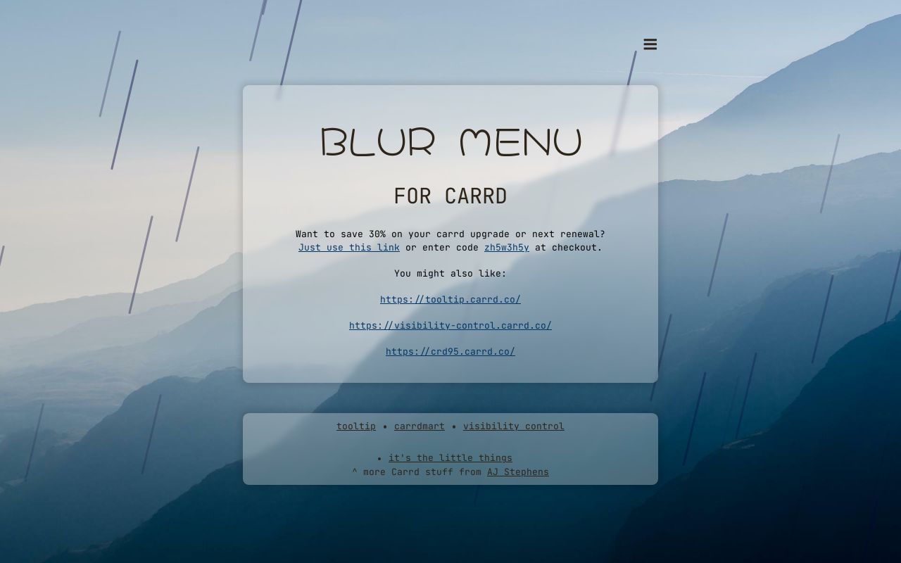 Blur Menu